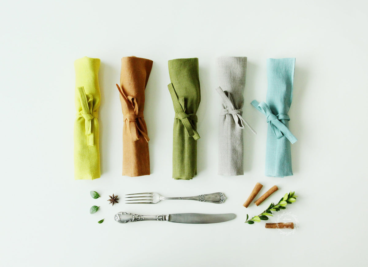 Travel Utensil Holder - Linen Cutlery Bag – Linen Home Studio
